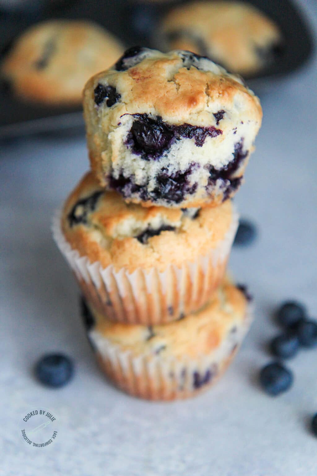 Blueberry Muffins (Video) - Cooked by Julie