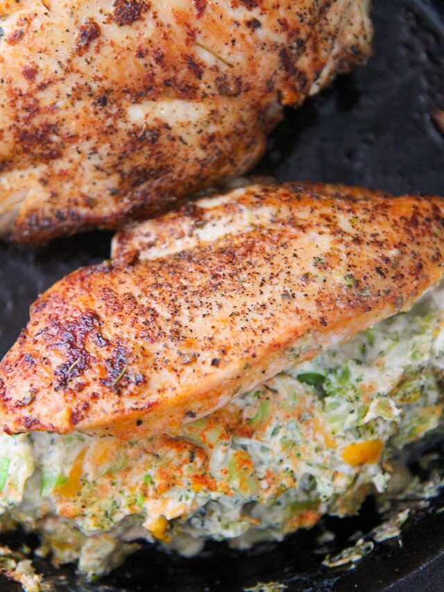 Broccoli Cheese Stuffed Chicken - Cooked by Julie