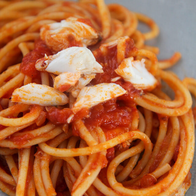 Spicy Crab Bucatini - Cooked by Julie