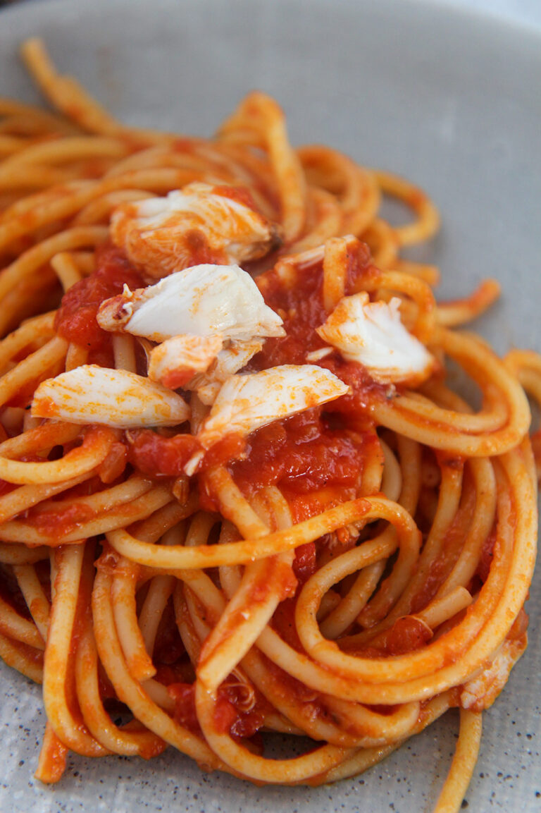 Spicy Crab Bucatini - Cooked by Julie