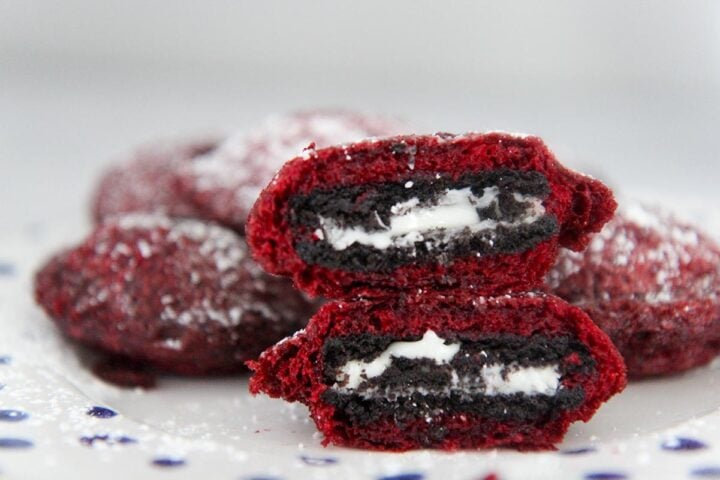 Red Velvet Fried Oreos (Video) - Cooked by Julie