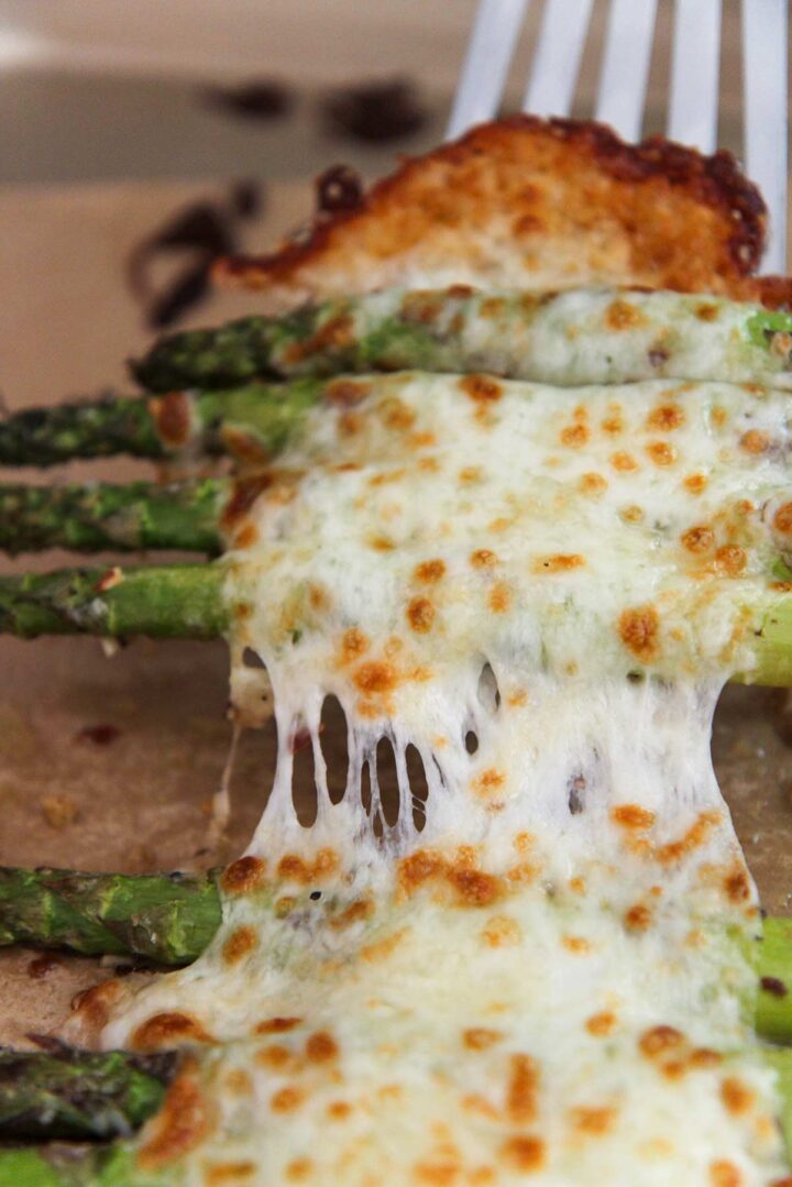 Cheesy Garlic Asparagus (Roasted) - Cooked by Julie