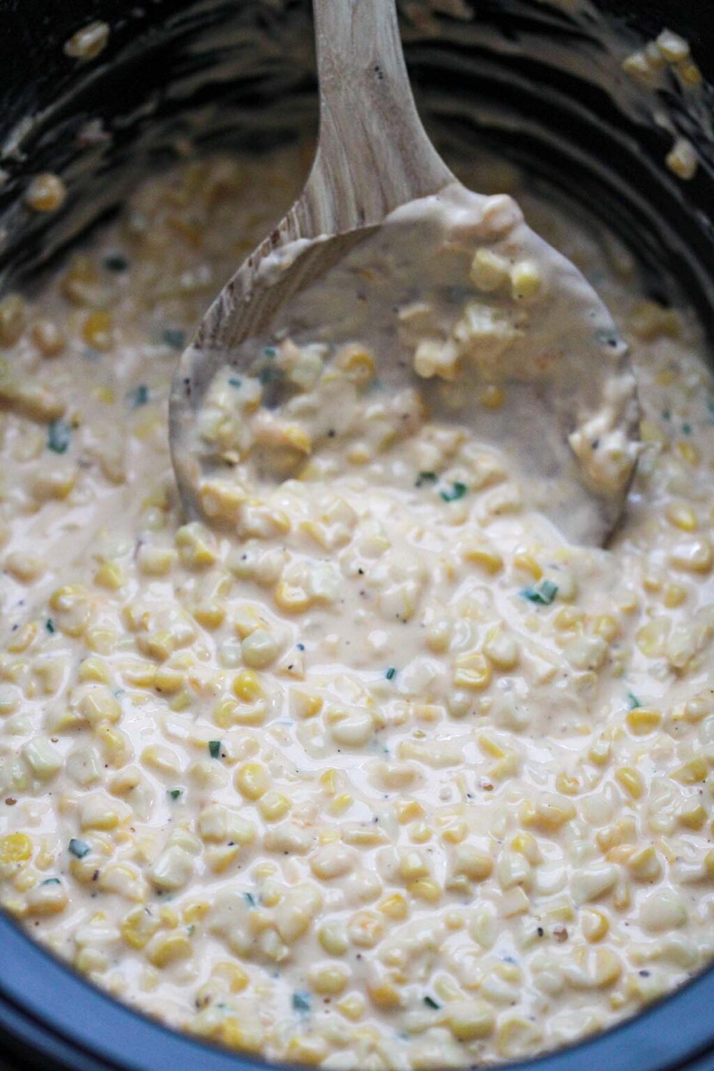 Slow Cooker Creamed Corn Cooked By Julie