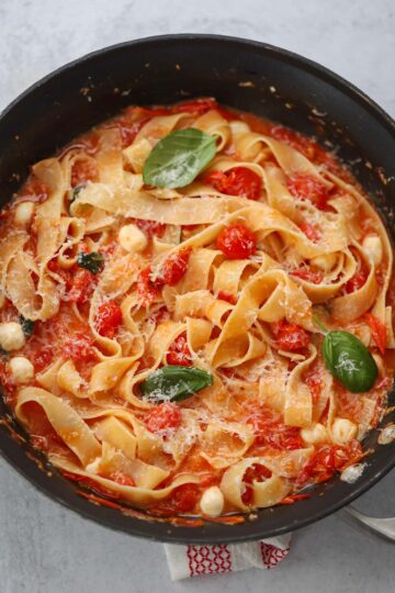 Easy Cherry Tomato Pasta (with Mozzarella Balls) - Cooked by Julie