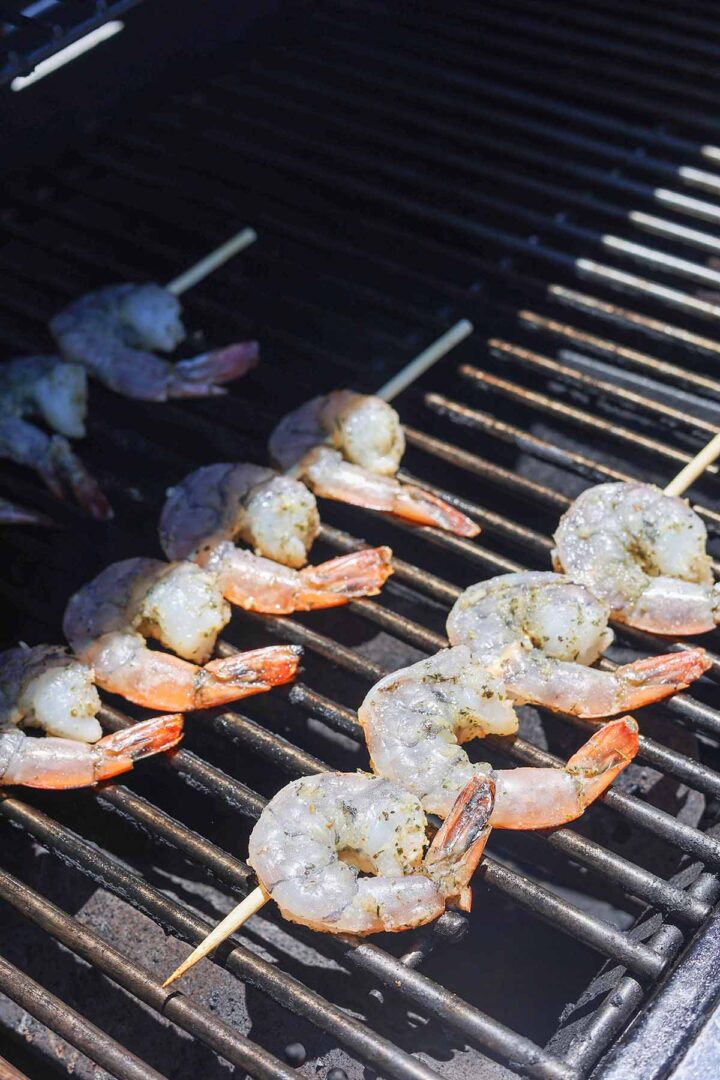 BBQ Grilled Shrimp Skewers (Jumbo Shrimp) - Cooked by Julie