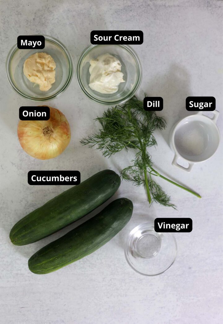 Easy Creamy Cucumber Salad - Cooked by Julie