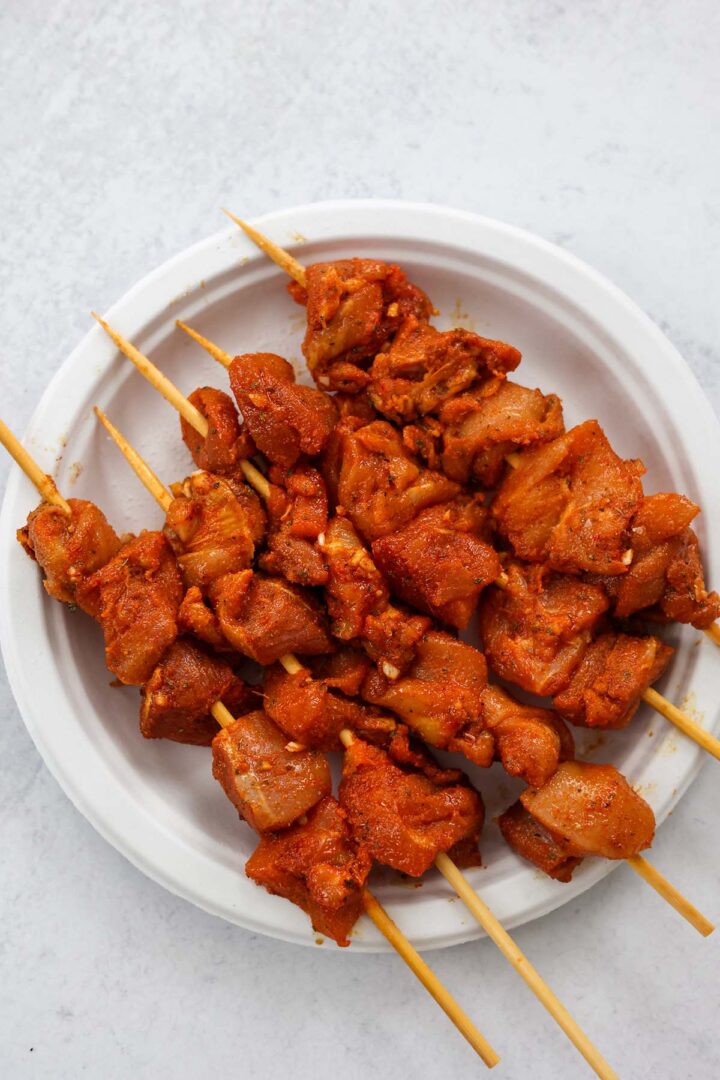 Pinchos de Pollo (BBQ Chicken Skewers) - Cooked by Julie