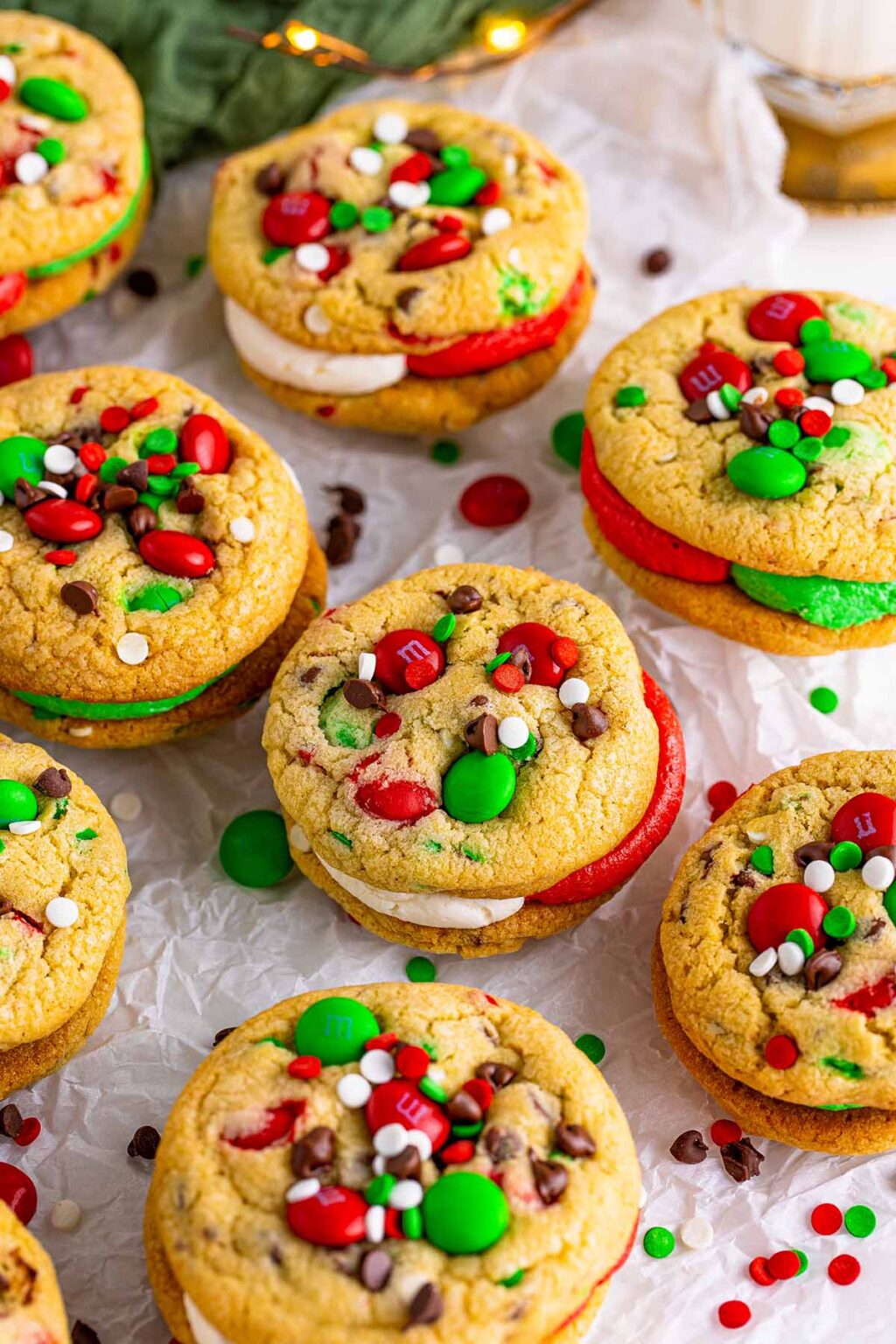 Christmas Cookies (M&M Sandwich Cookies) - Cooked by Julie