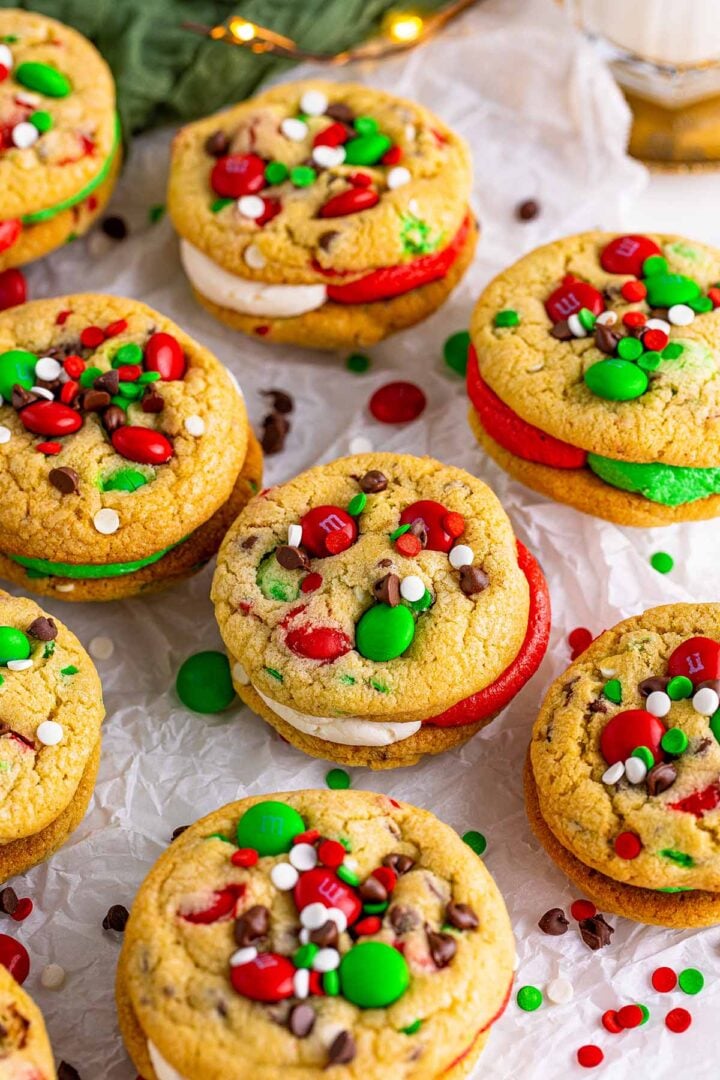 Christmas Cookies (M&M Sandwich Cookies) - Cooked by Julie