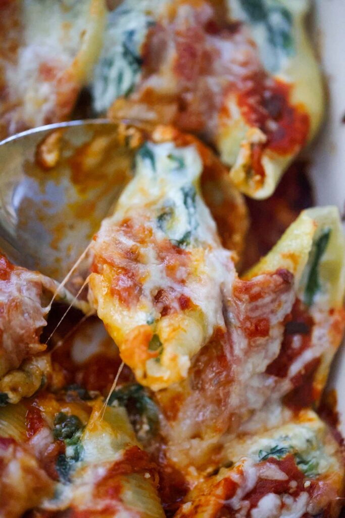 Spinach and Ricotta Stuffed Shells - Cooked by Julie
