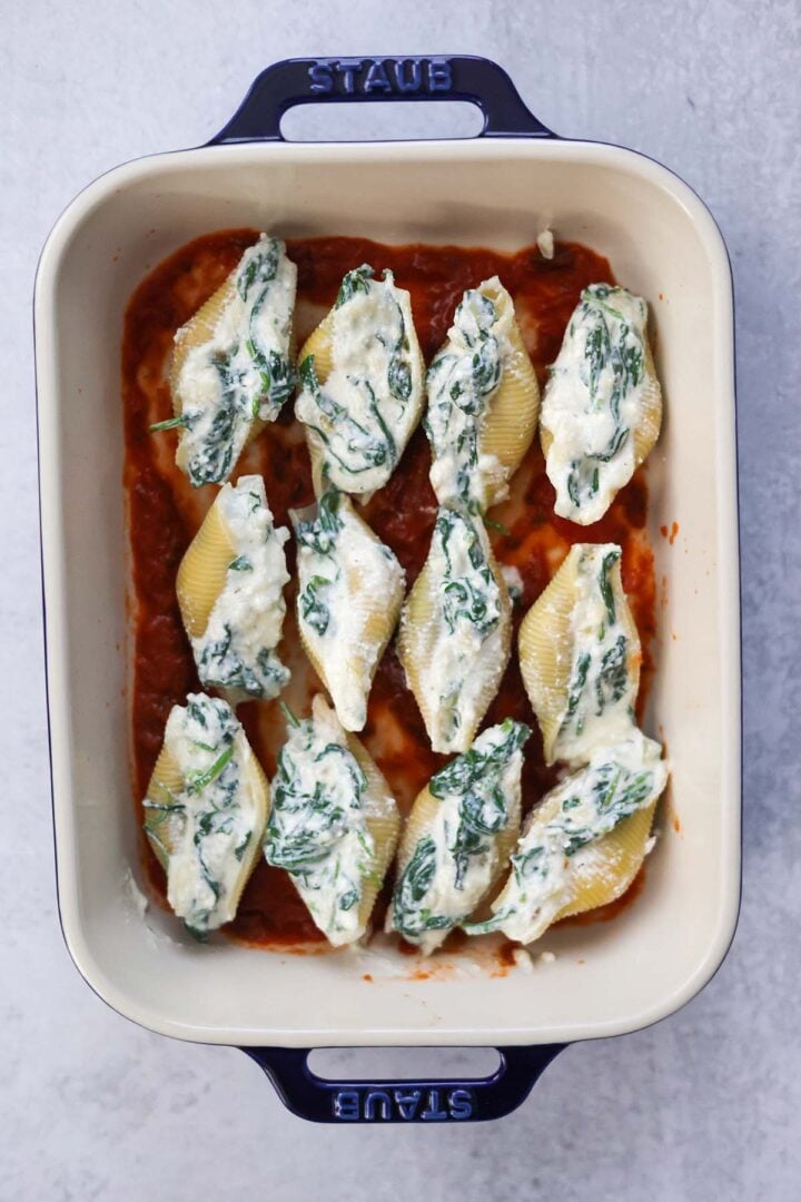 Spinach and Ricotta Stuffed Shells - Cooked by Julie