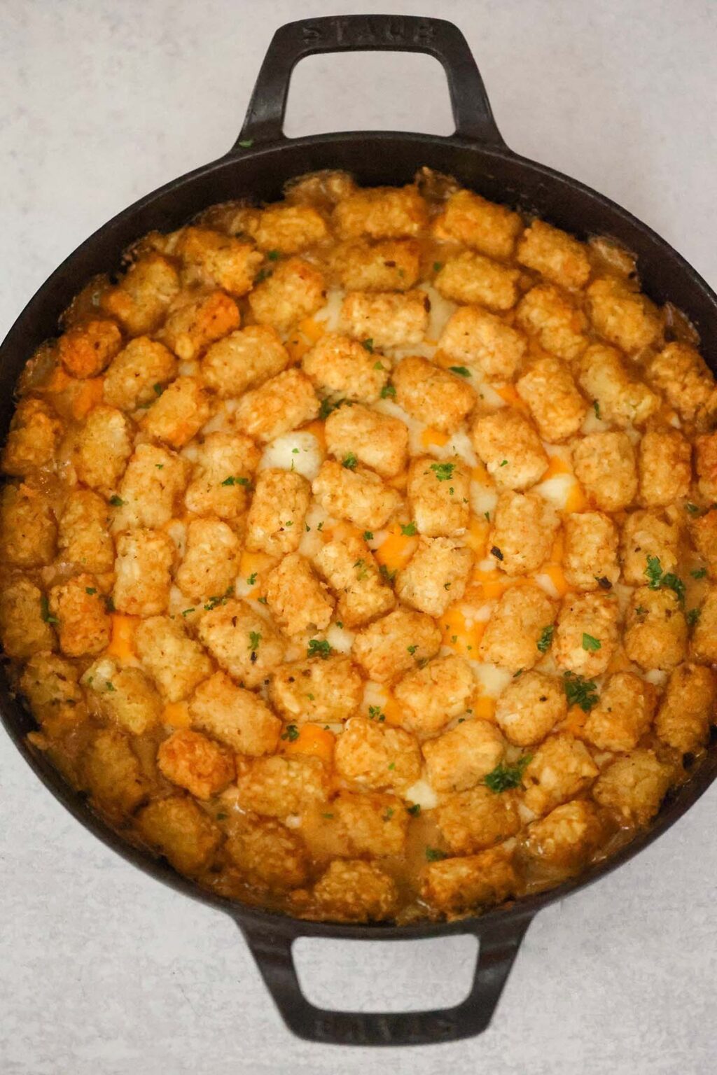 Classic Tater Tot Casserole (One Skillet) - Cooked by Julie