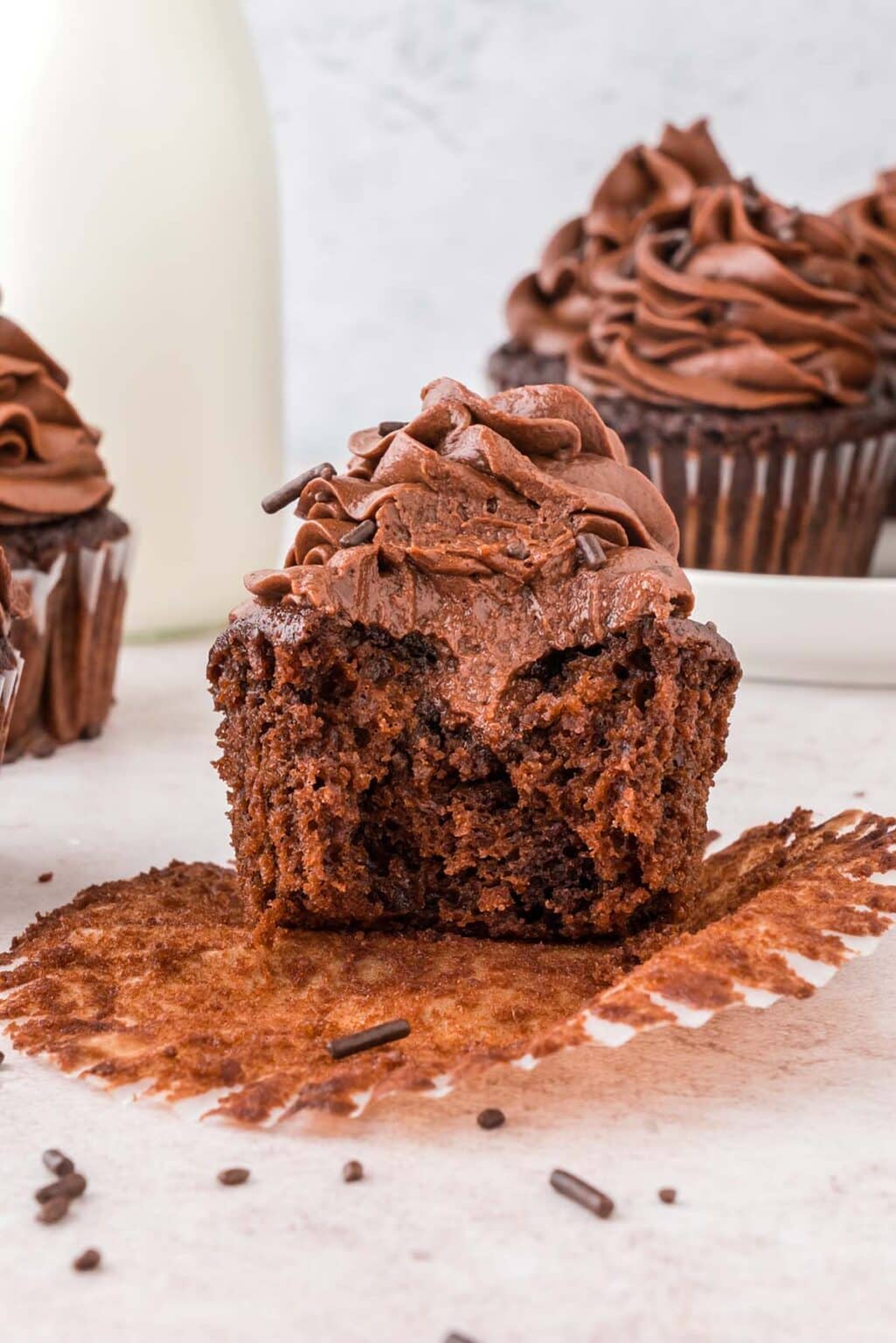 Rich Chocolate Cupcakes (Super Moist) - Cooked by Julie