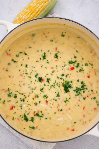 Easy Crab and Corn Bisque - Cooked by Julie