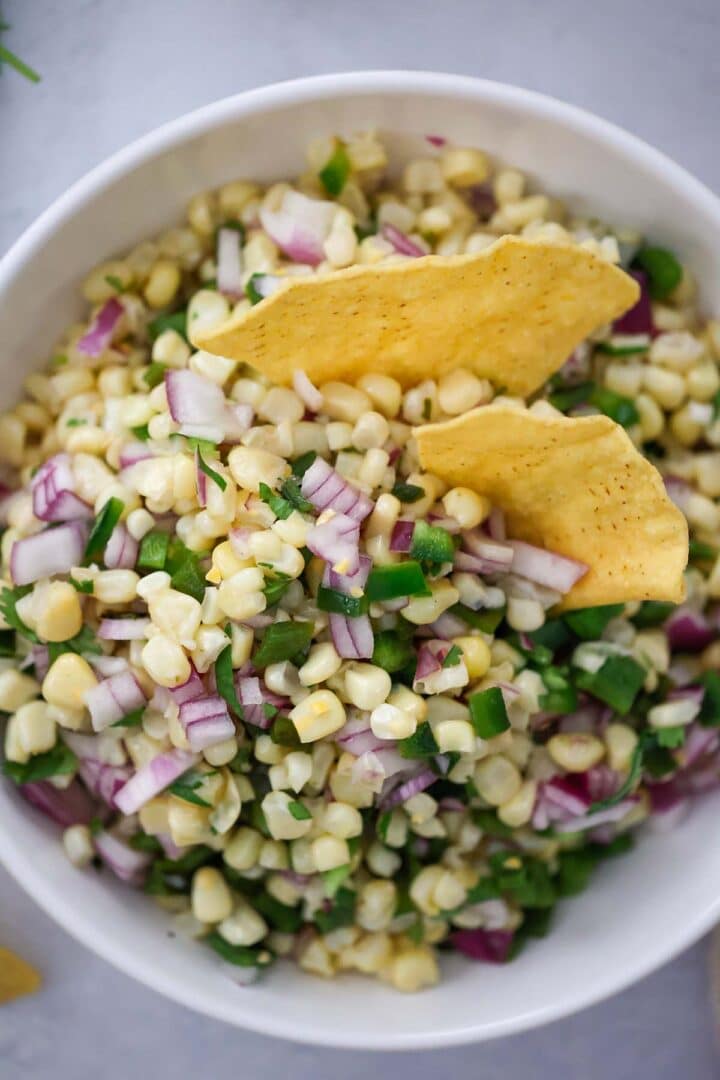 Roasted Chili Corn Salsa (Chipotle Copycat) - Cooked by Julie