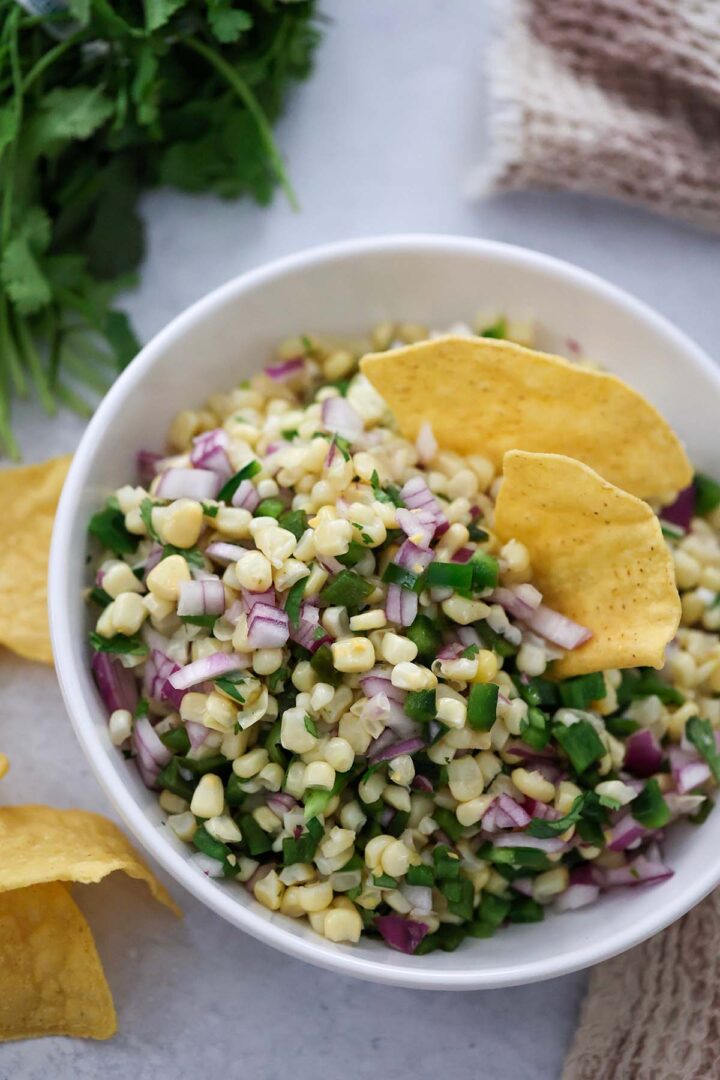 Roasted Chili Corn Salsa (Chipotle Copycat) - Cooked by Julie