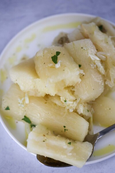 Abuelas Yuca con Mojo (Cuban Recipe) - Cooked by Julie