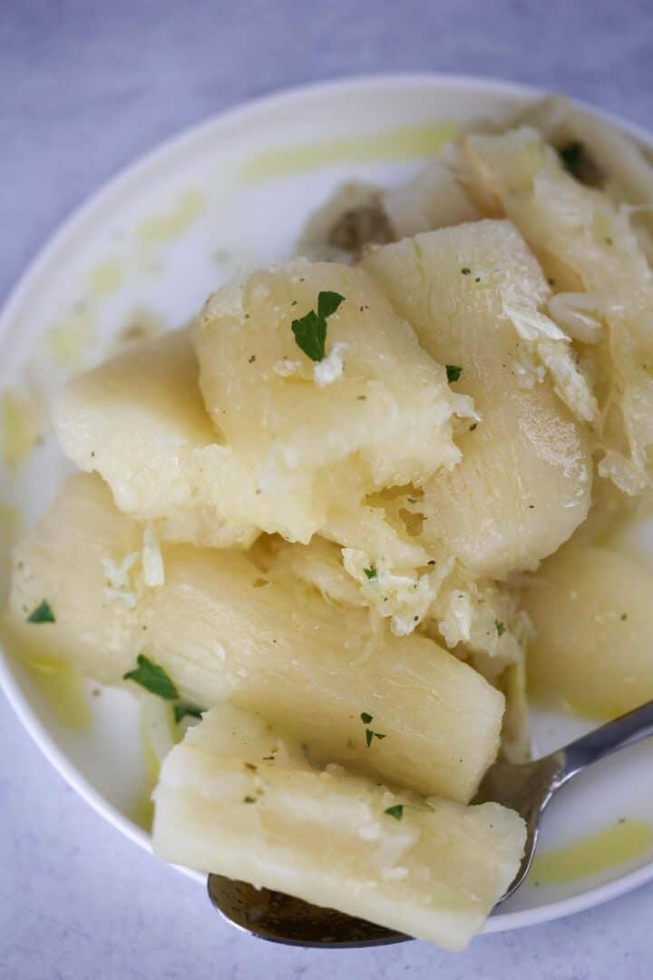 Abuelas Yuca con Mojo (Cuban Recipe) - Cooked by Julie