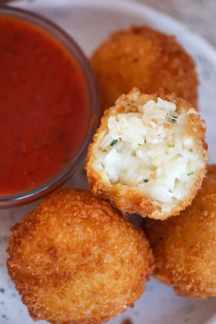 Three Cheese Arancini (Fried Risotto Balls) - Cooked by Julie