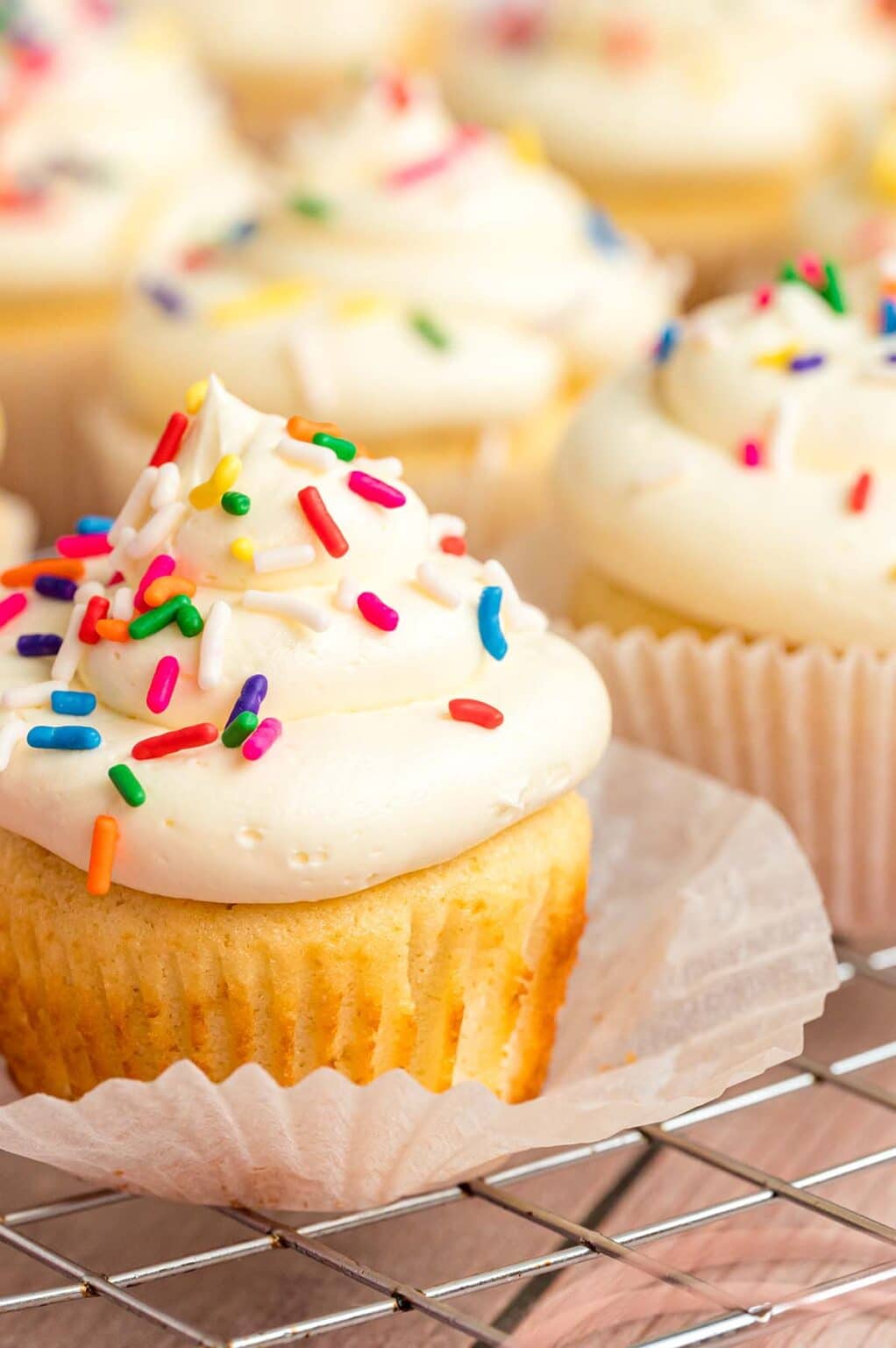Moist Vanilla Cupcakes - Cooked by Julie